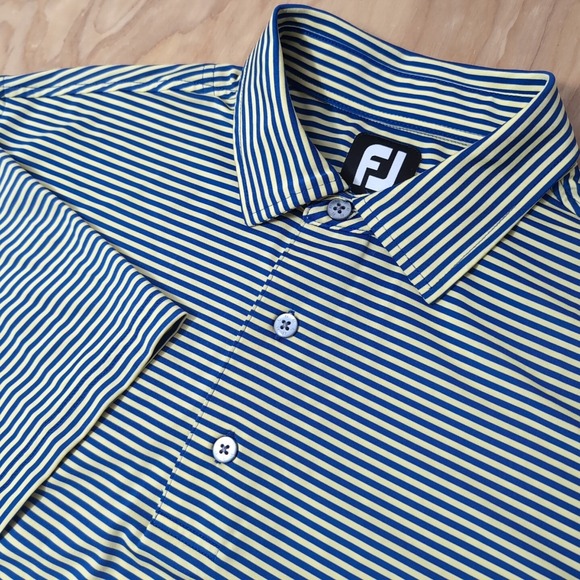 Shirts | Fj Golf Polo Shirt Mens Large Foot Joy Yellow Blue Yellow ...